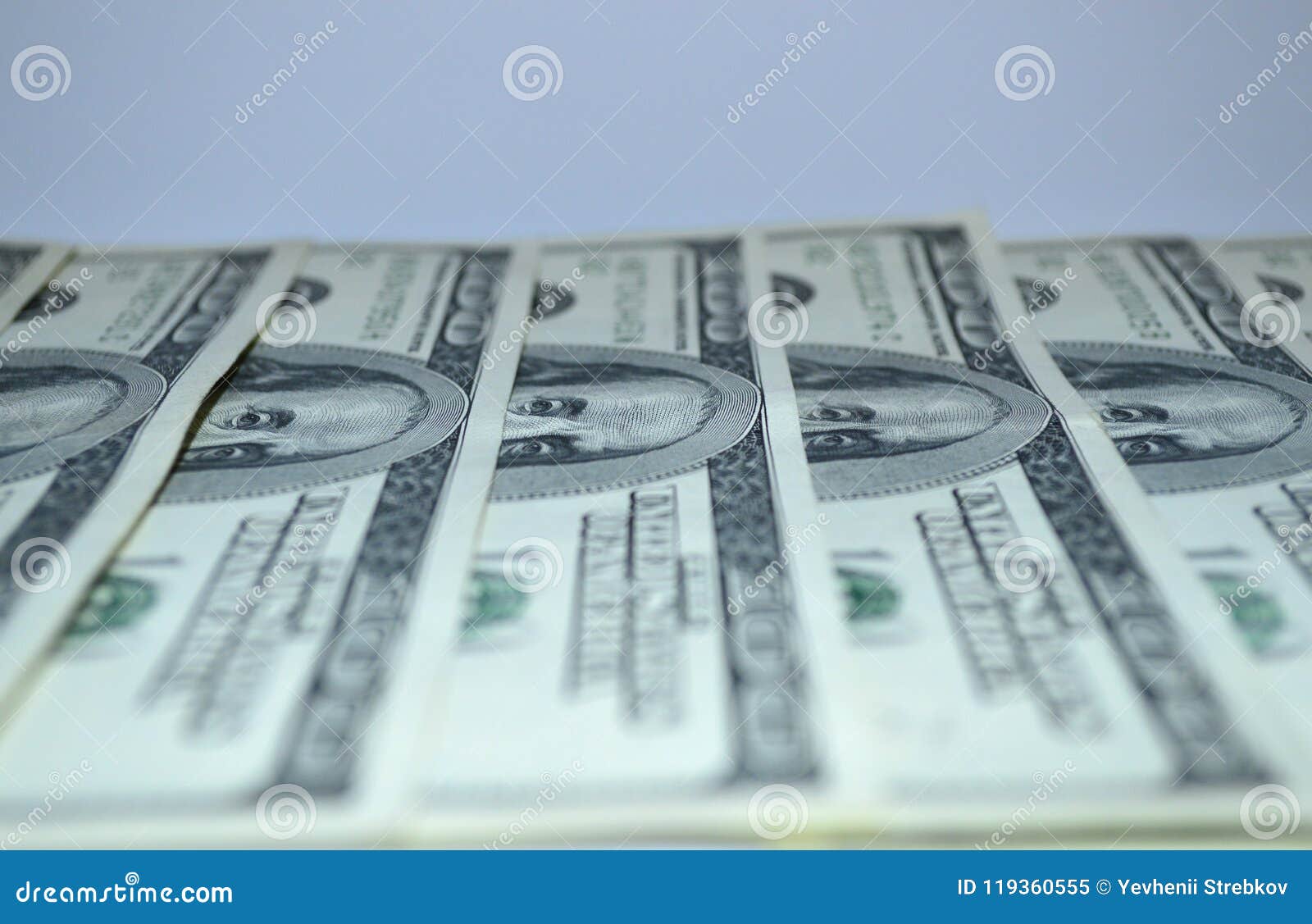 Banknotes of Dollars are Stacked in a Row Stock Image - Image of ...