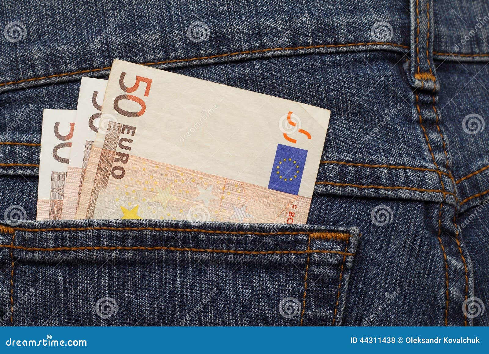 Banknotes of 50 Euro in Jeans Pocket Stock Photo - Image of payment ...