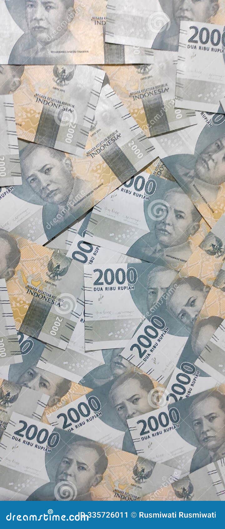 Indonesian Banknotes with a Nominal Value of Two Thousand Rupiah Stock ...
