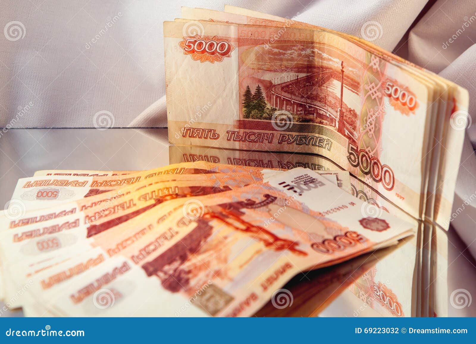 Banknotes Reflected in the Mirror Stock Photo - Image of money, mood ...