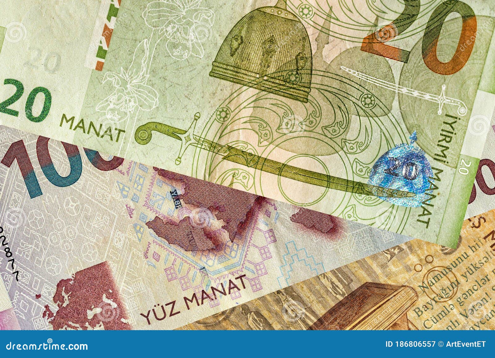 Banknotes of the Republic of Azerbaijan Stock Image - Image of quantity ...