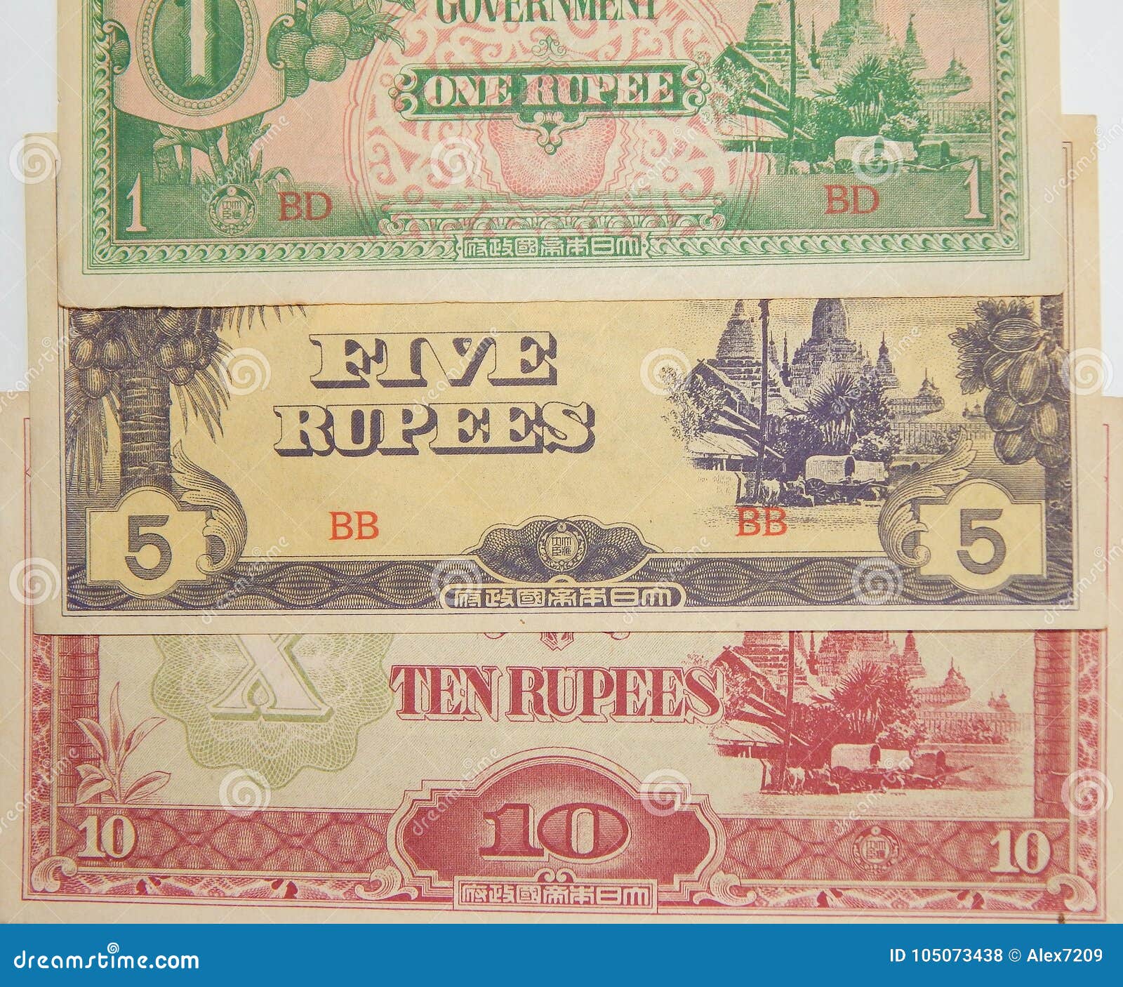 Banknotes Rupee Bank Note of Burma. Paper Money Editorial Stock Photo ...