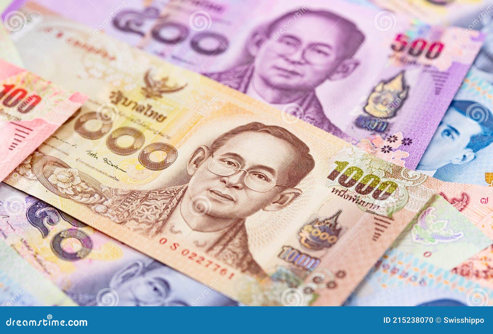 Banknotes of Thailand stock photo. Image of international - 215238070
