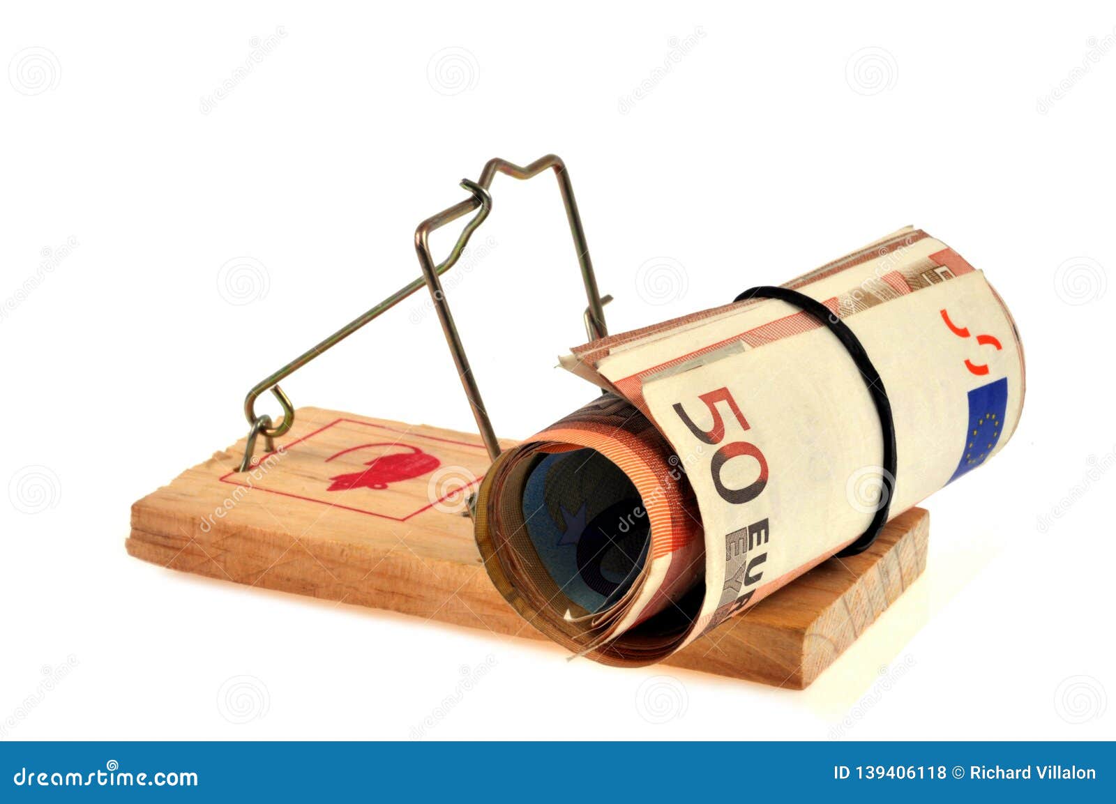 Banknotes Trapped on a White Background Stock Photo - Image of ...