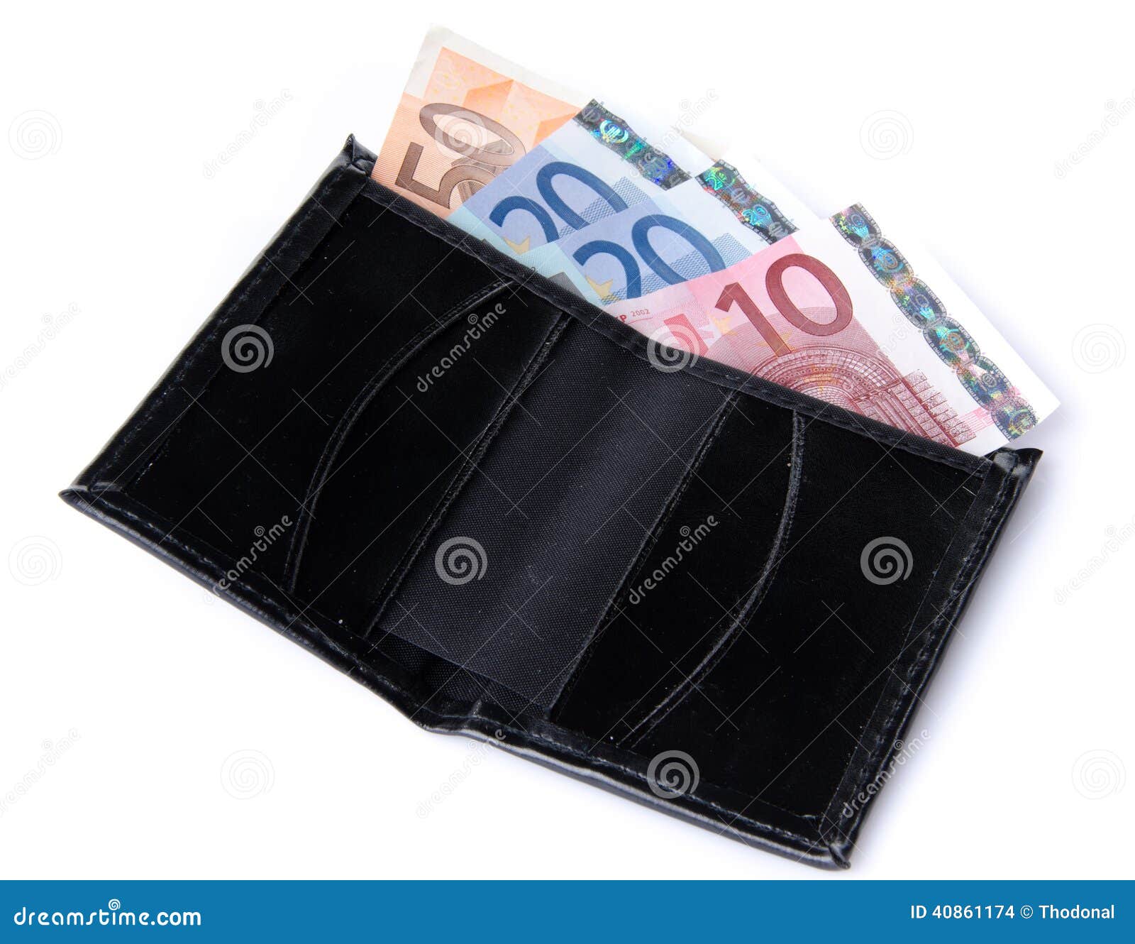 Banknotes in a wallet stock photo. Image of isolated - 40861174