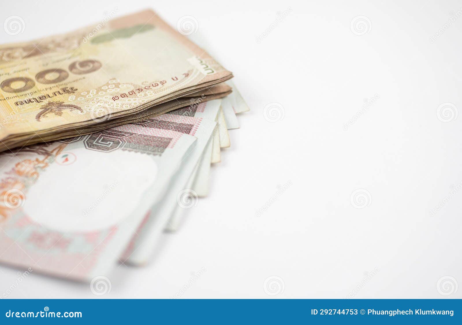 Banknotes on a White Background Stock Image - Image of economy, money ...