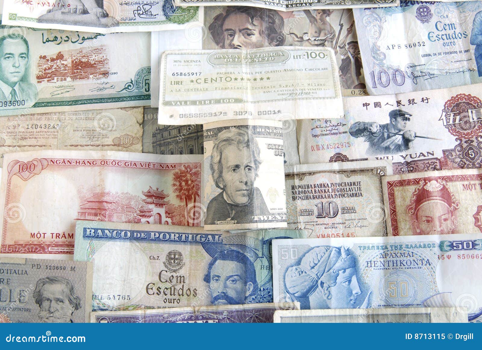 Banknotes from the World and the US Stock Image - Image of aged ...