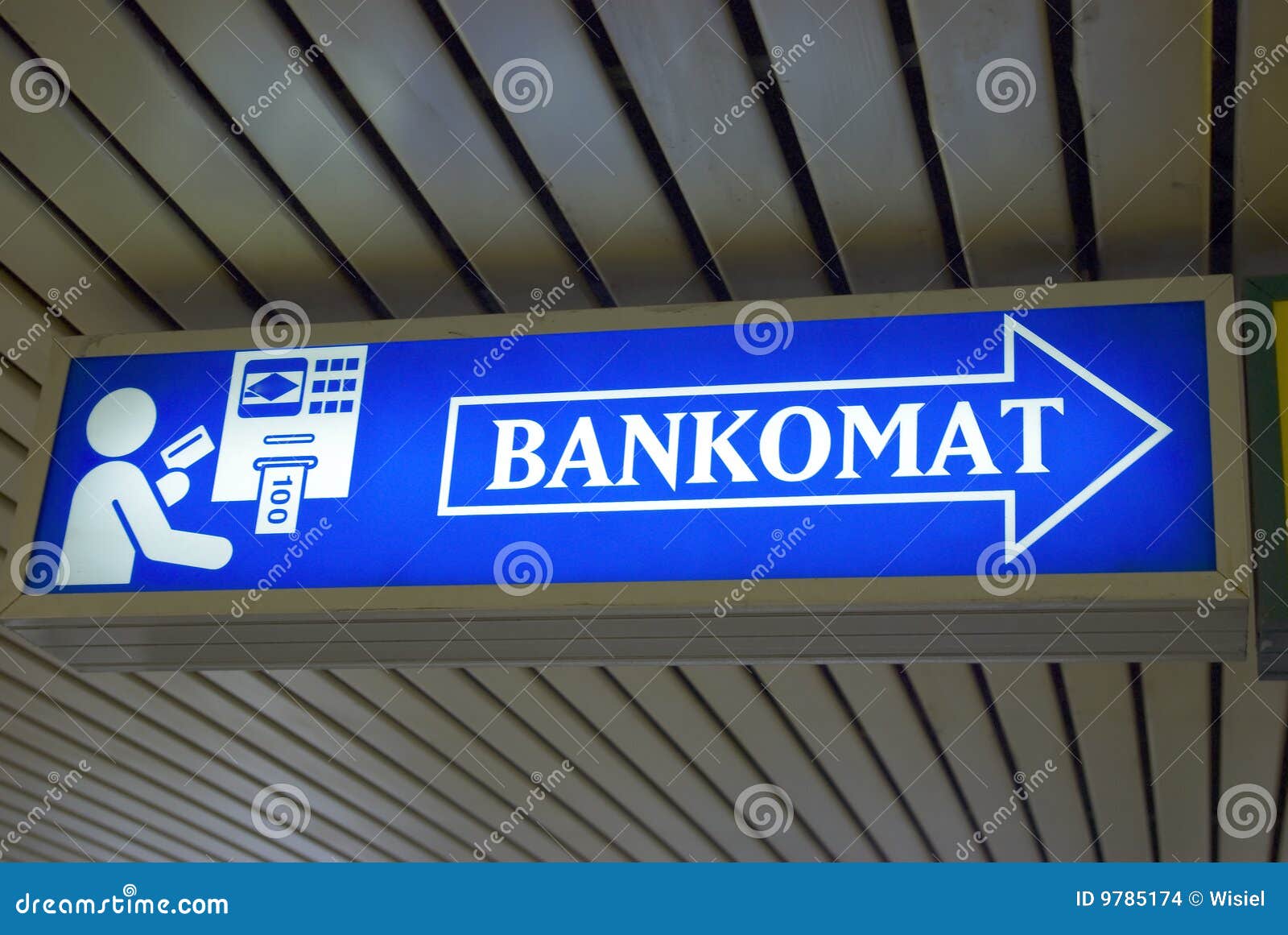 Bankomat sign stock photo. Image of roof, direction, billboard - 9785174