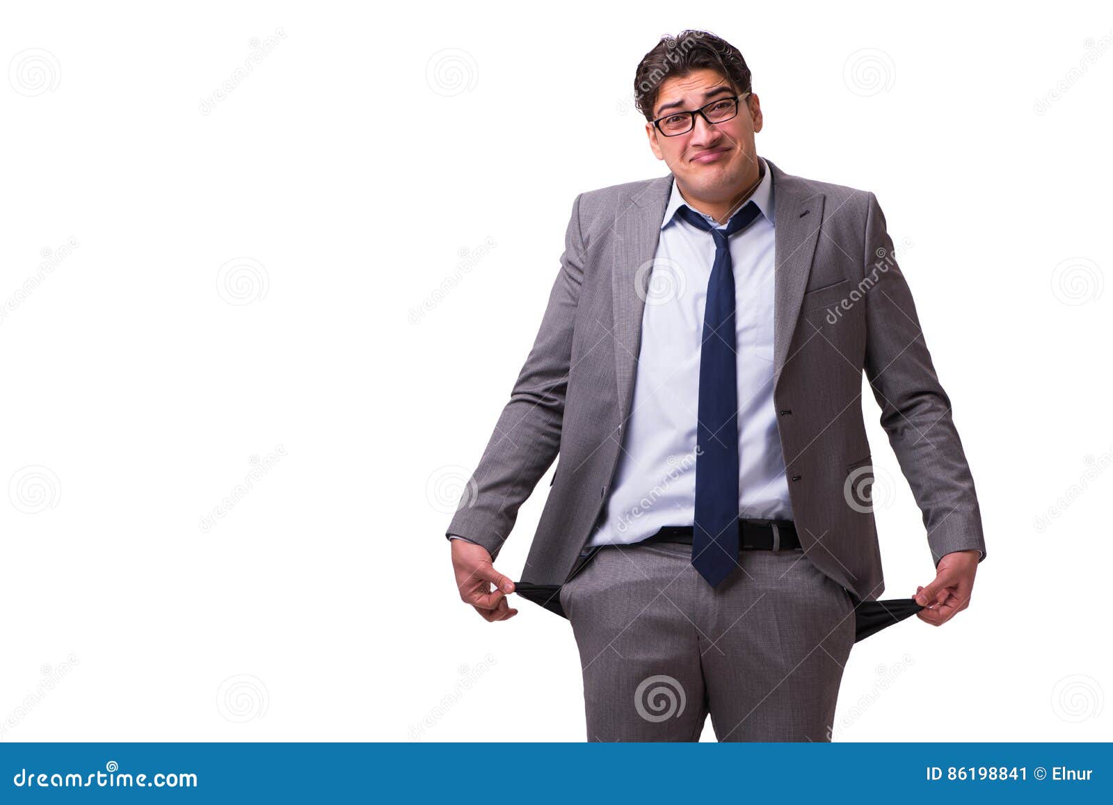 The Bankrupt Businessman Isolated on White Background Stock Image ...