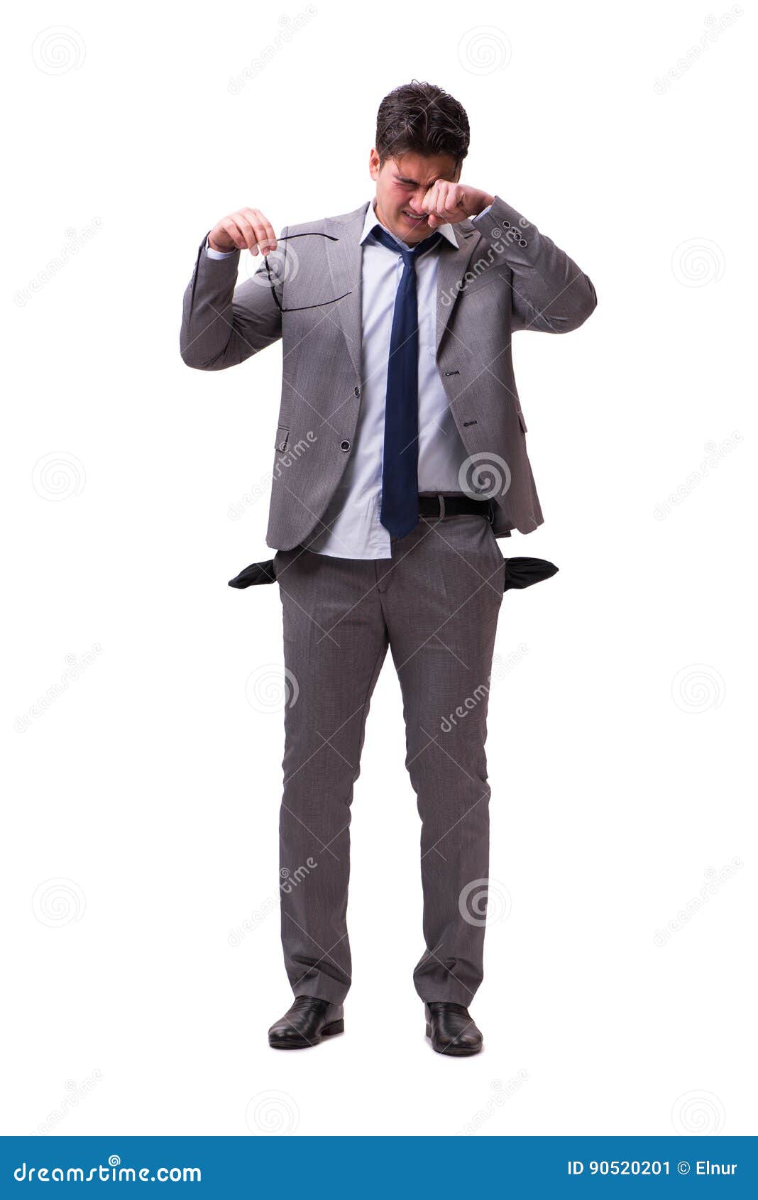 The Bankrupt Businessman Isolated on White Background Stock Image ...
