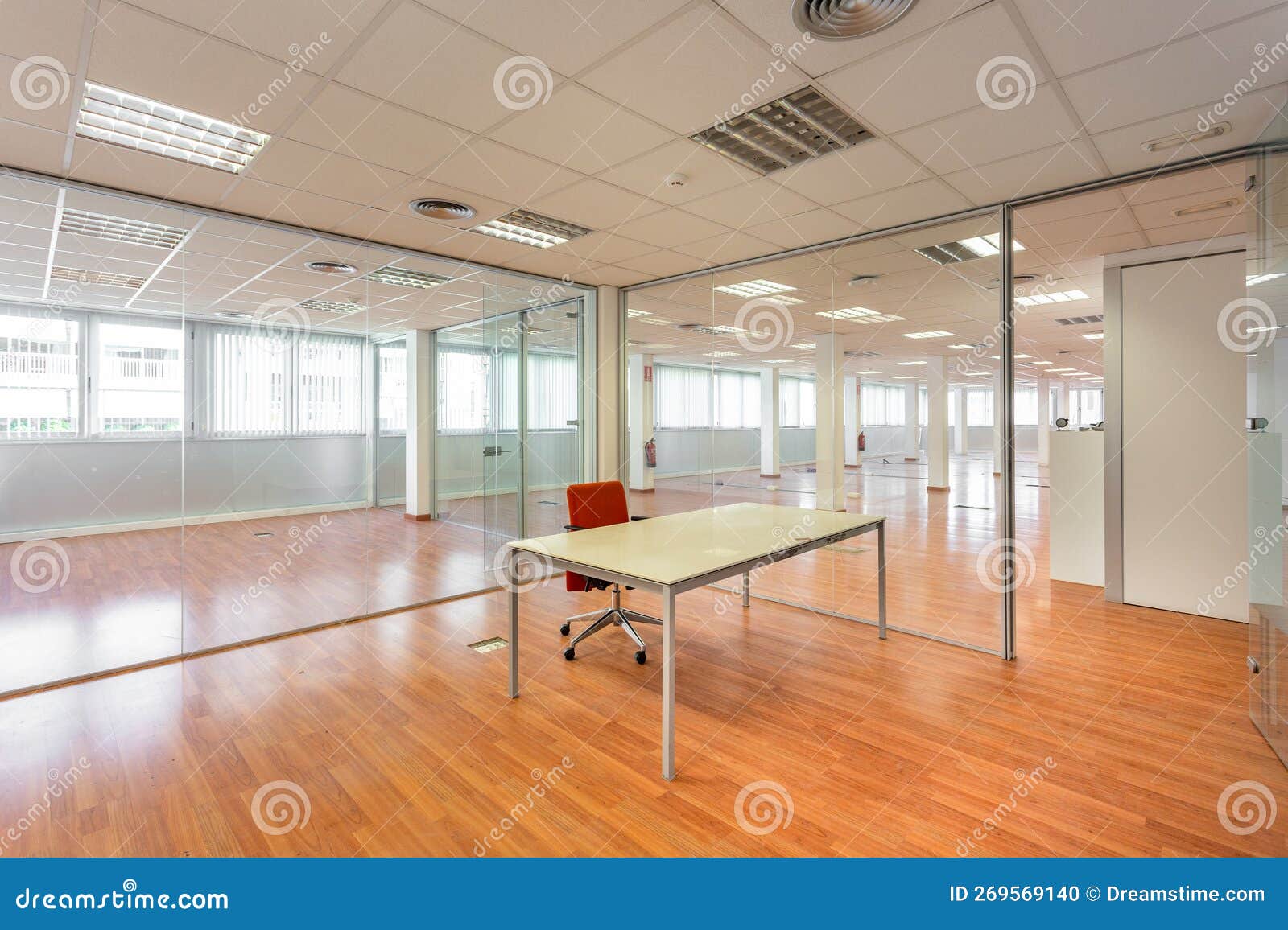 In a Bankrupt Office Building, One of the Many Empty Rooms with ...