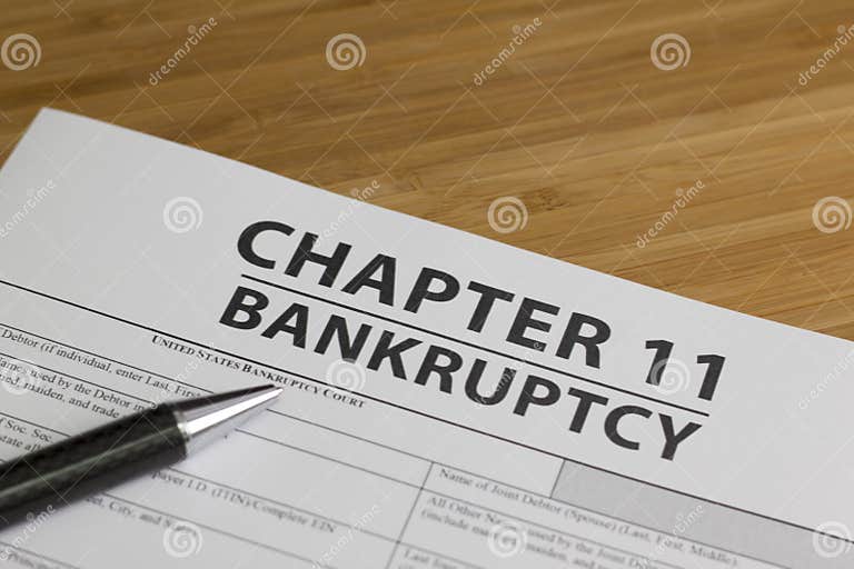 Bankruptcy Chapter 11 stock photo. Image of document - 66160146