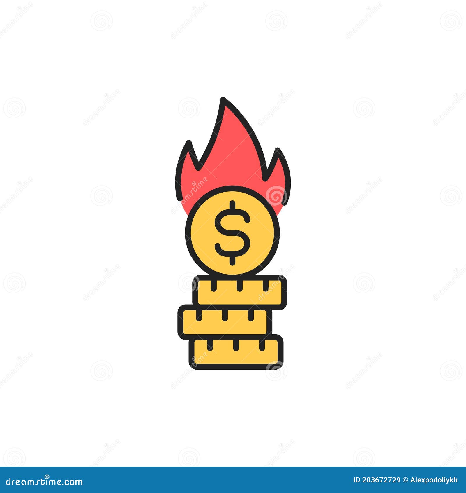 Bankruptcy Line Color Icon. Sign for Web Page, Mobile App Stock ...