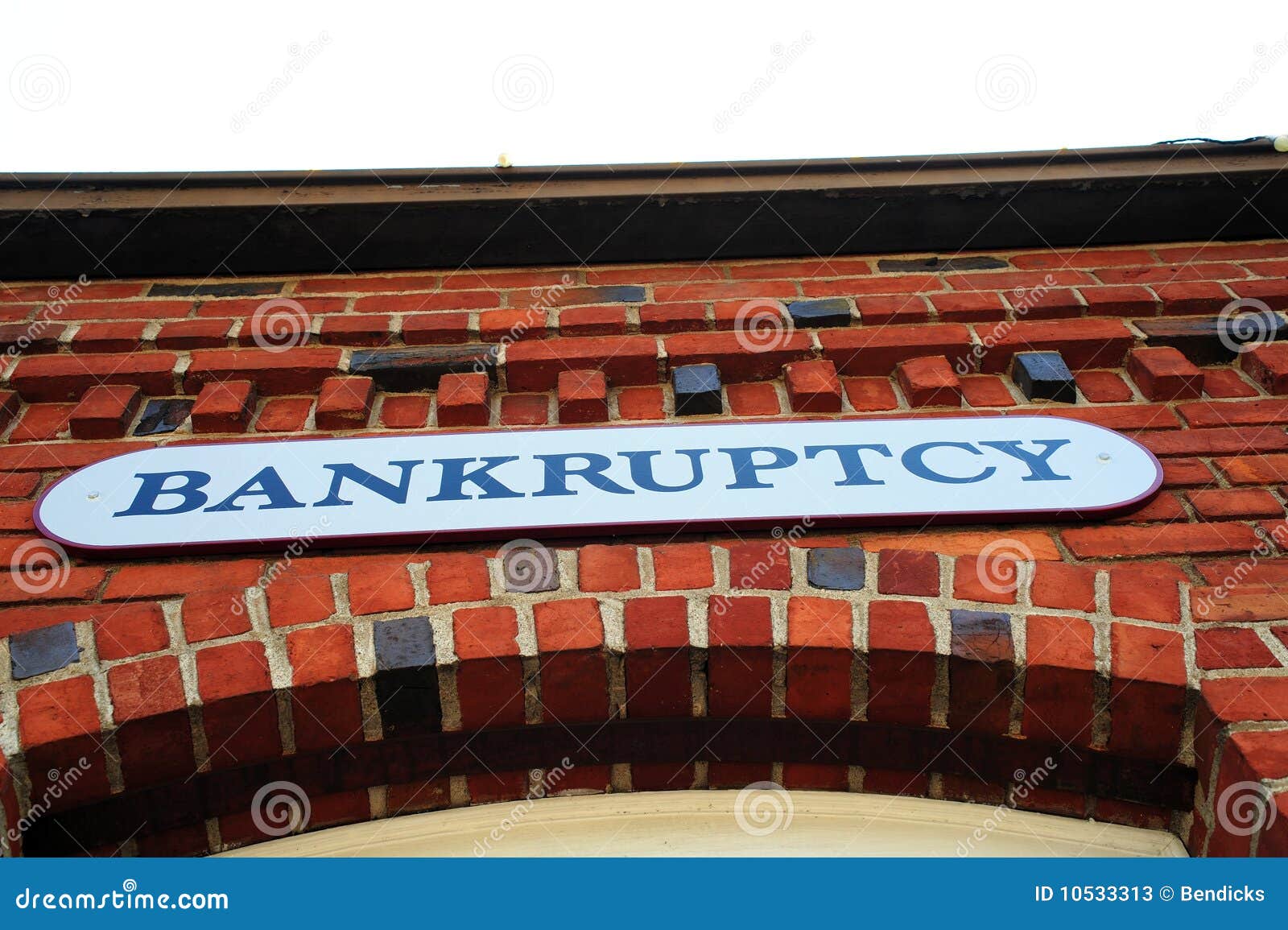 Bankruptcy Sign on Brick Building Stock Image - Image of debt, business ...