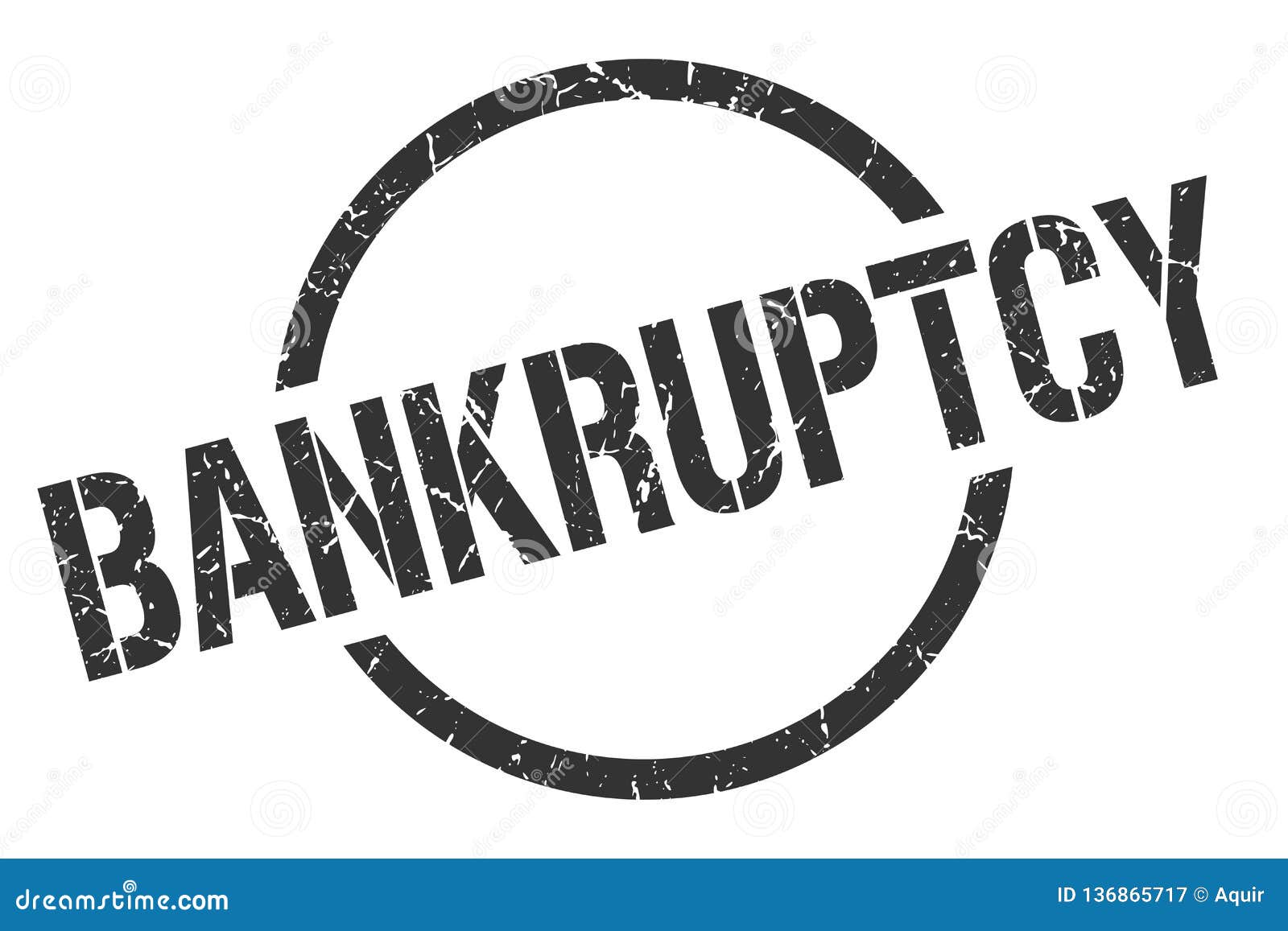 Bankruptcy stamp stock vector. Illustration of insignia - 136865717