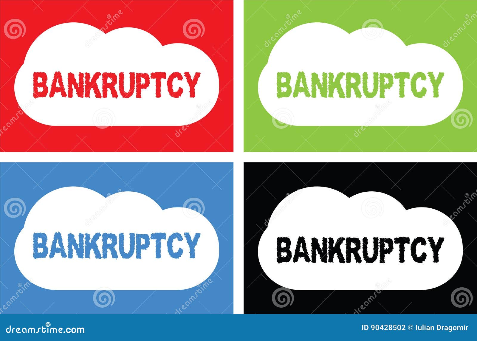 BANKRUPTCY Text, on Cloud Bubble Sign. Stock Illustration ...
