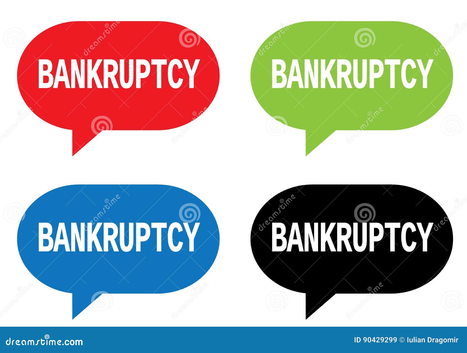 BANKRUPTCY Text, on Rectangle Speech Bubble Sign. Stock Illustration ...