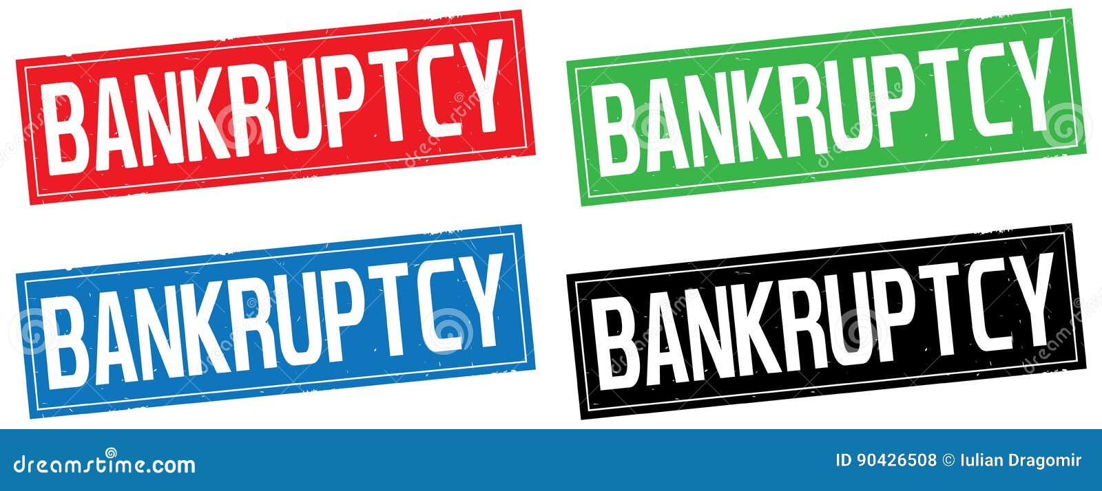 BANKRUPTCY Text, on Rectangle Stamp Sign. Stock Illustration ...