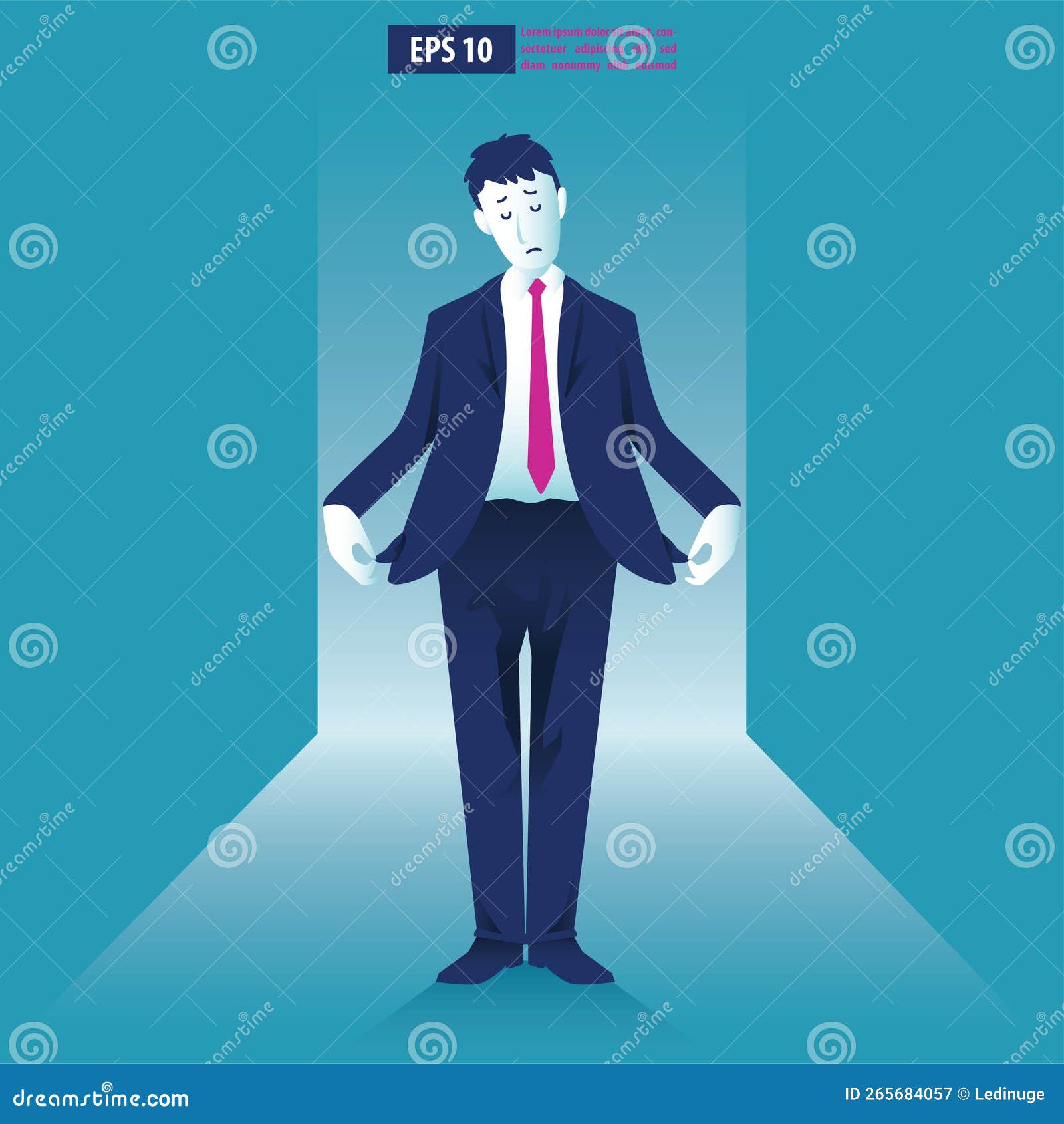 Bankruptcy Vector Illustration Concept. Businessman with Broke Company. Global Financial Crisis ...
