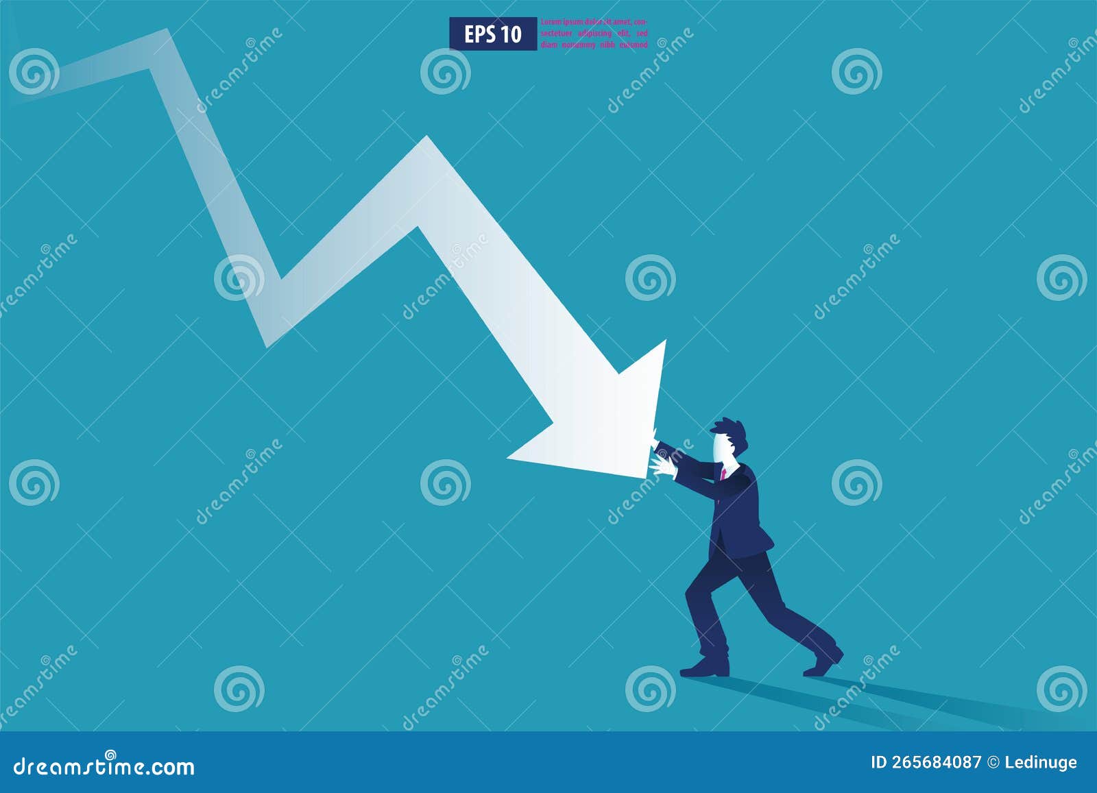 Bankruptcy Vector Illustration Concept. Businessman with Broke Company. Global Financial Crisis ...