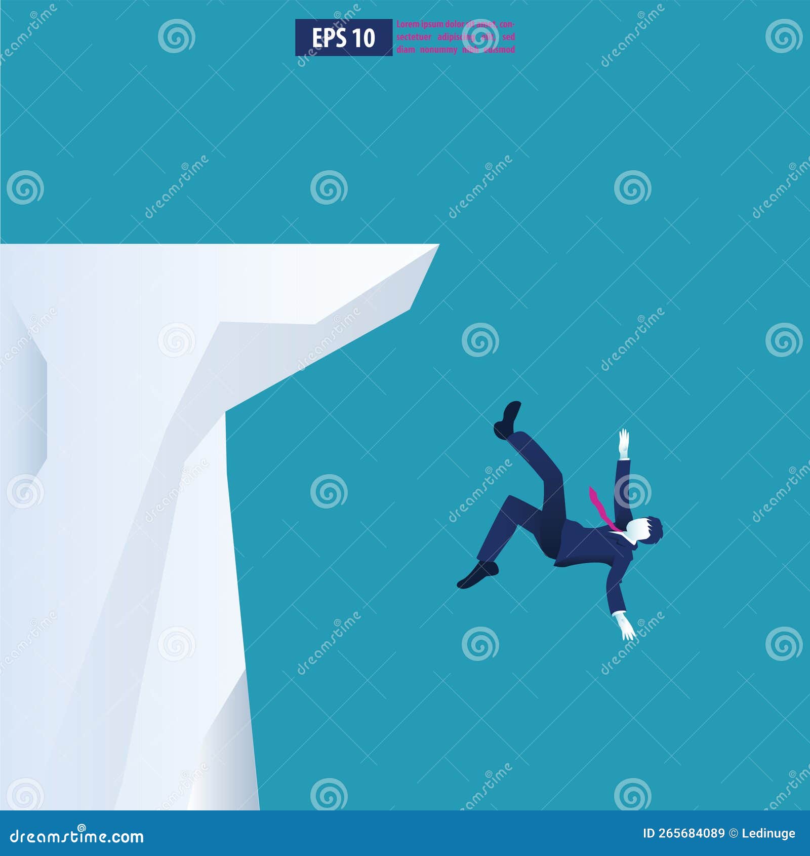 Bankruptcy Vector Illustration Concept. Businessman with Broke Company. Global Financial Crisis ...