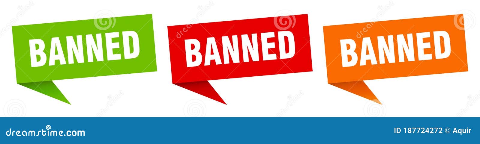 Banned Banner. Banned Speech Bubble Label Set Stock Vector ...