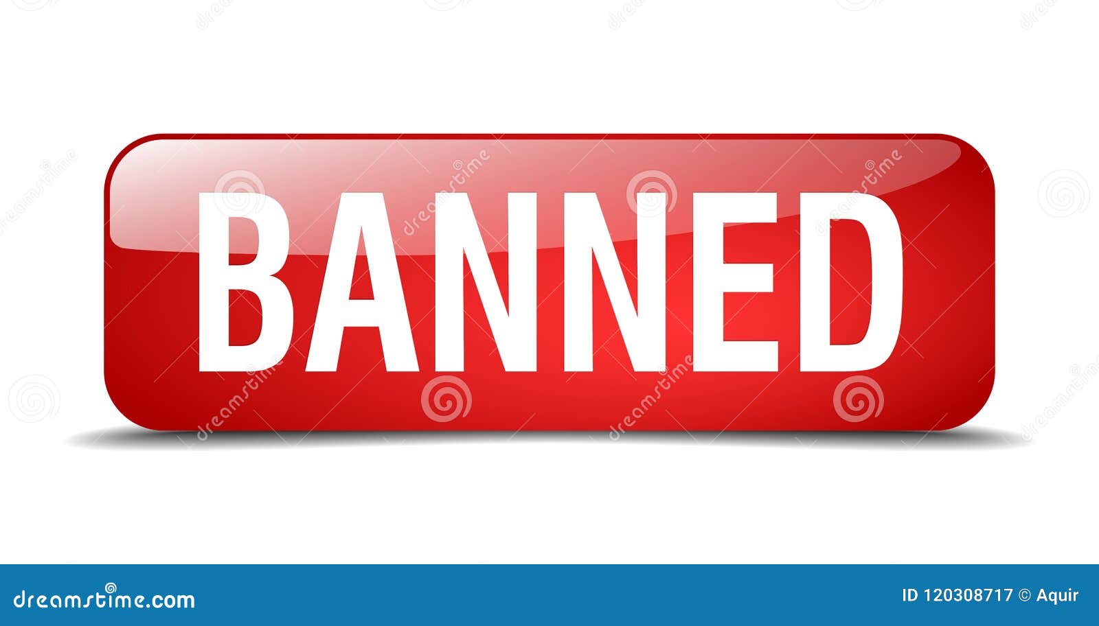 Banned button stock vector. Illustration of notice, isolated - 120308717