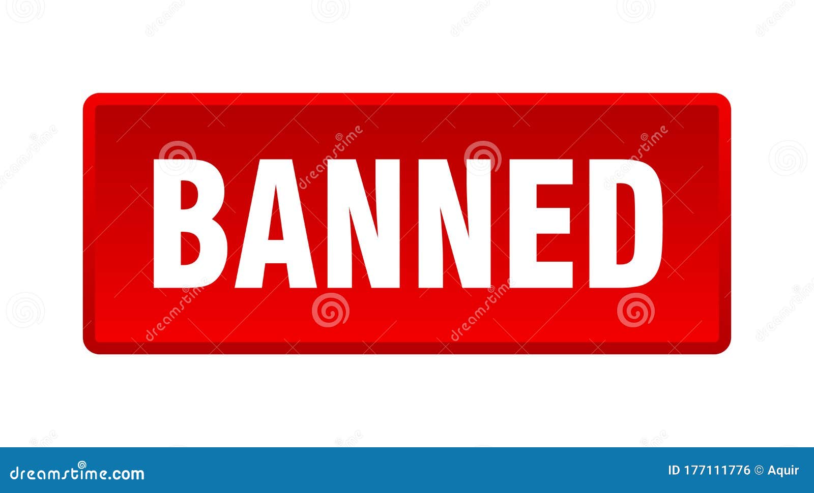 Banned Button. Banned Square Isolated Push Button Stock Vector ...