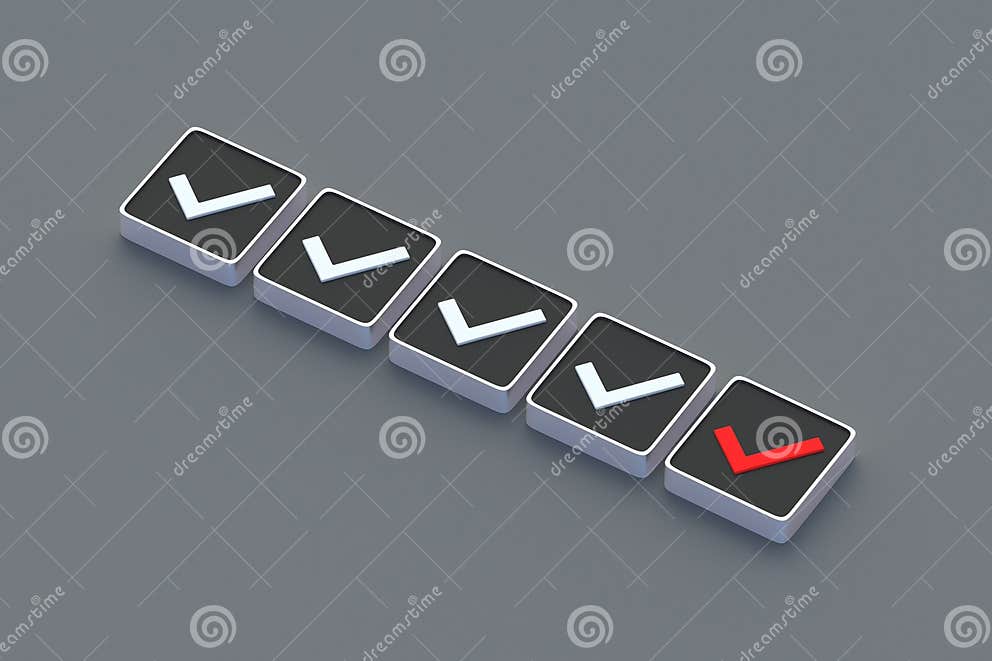 Banned Document. Red Check Mark on Button. Unsuccessful Check. Reject ...