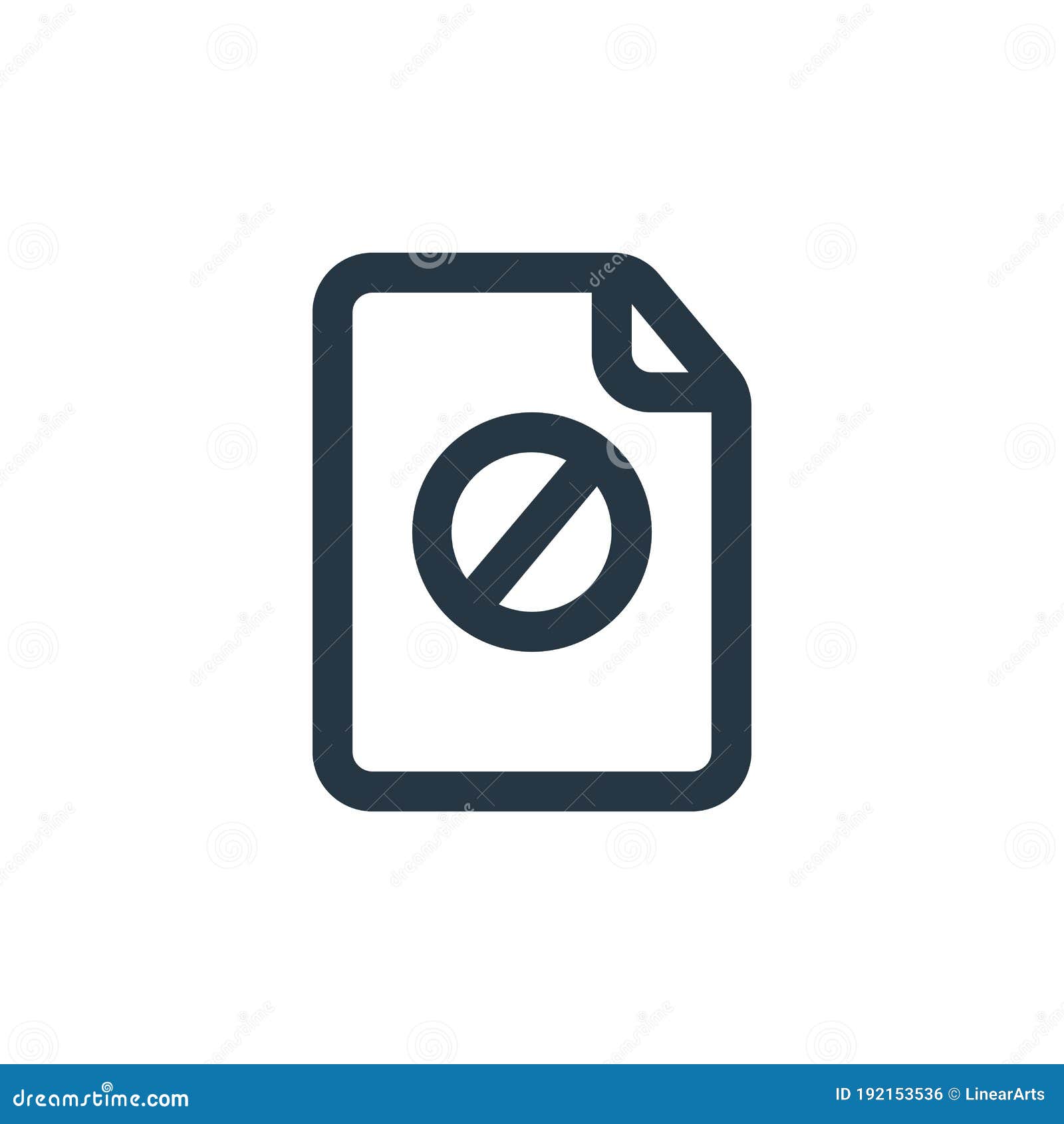Banned Icon Vector from File and Folder Concept. Thin Line Illustration ...