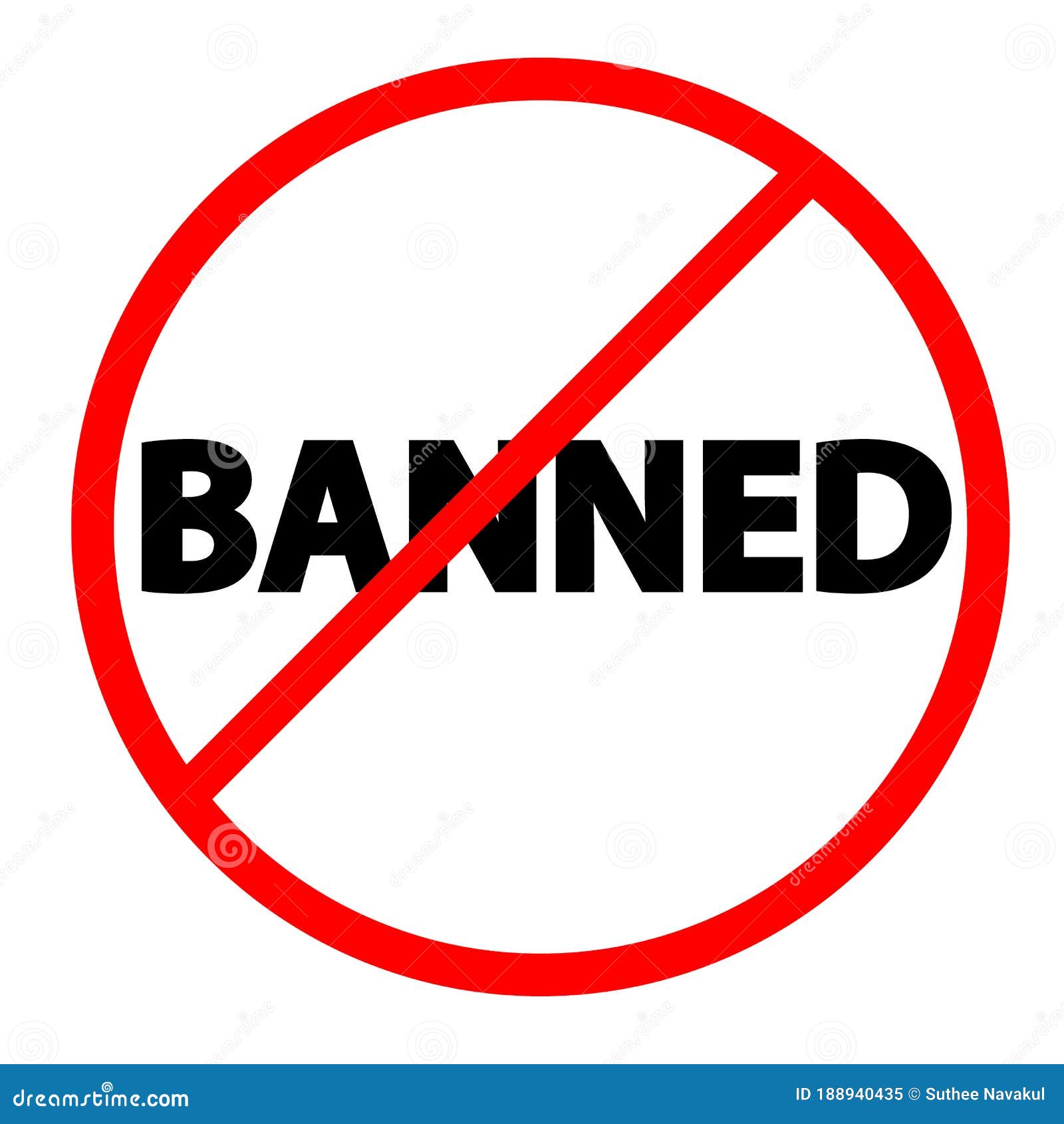 Banned Icon Template. Red Circle With Crossed Out Stripe Symbol Of ... Banned Icon Template. Red Circle With Crossed Out Stripe Symbol Of ...