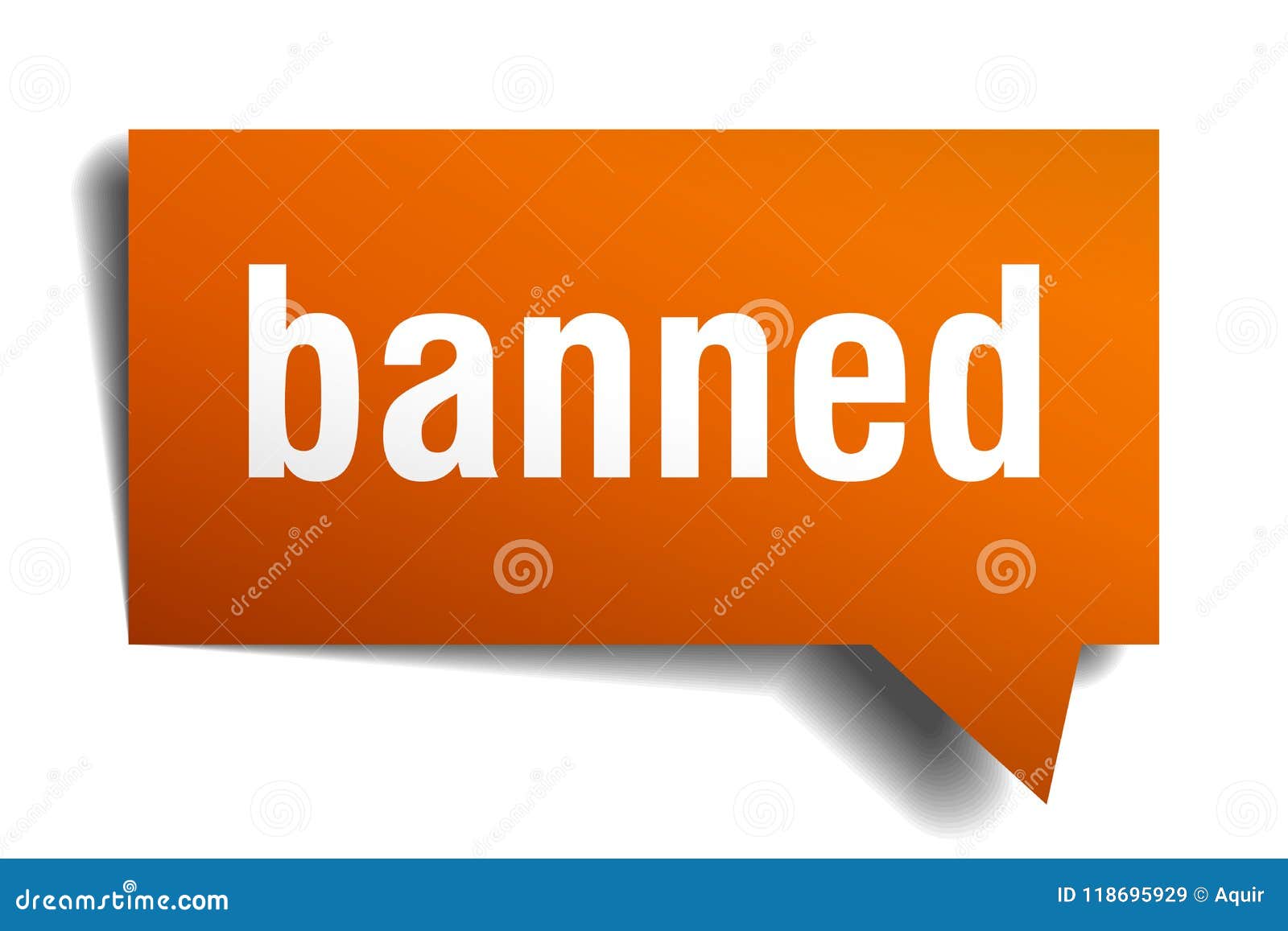 Banned Orange 3d Speech Bubble Stock Vector - Illustration of badge ...