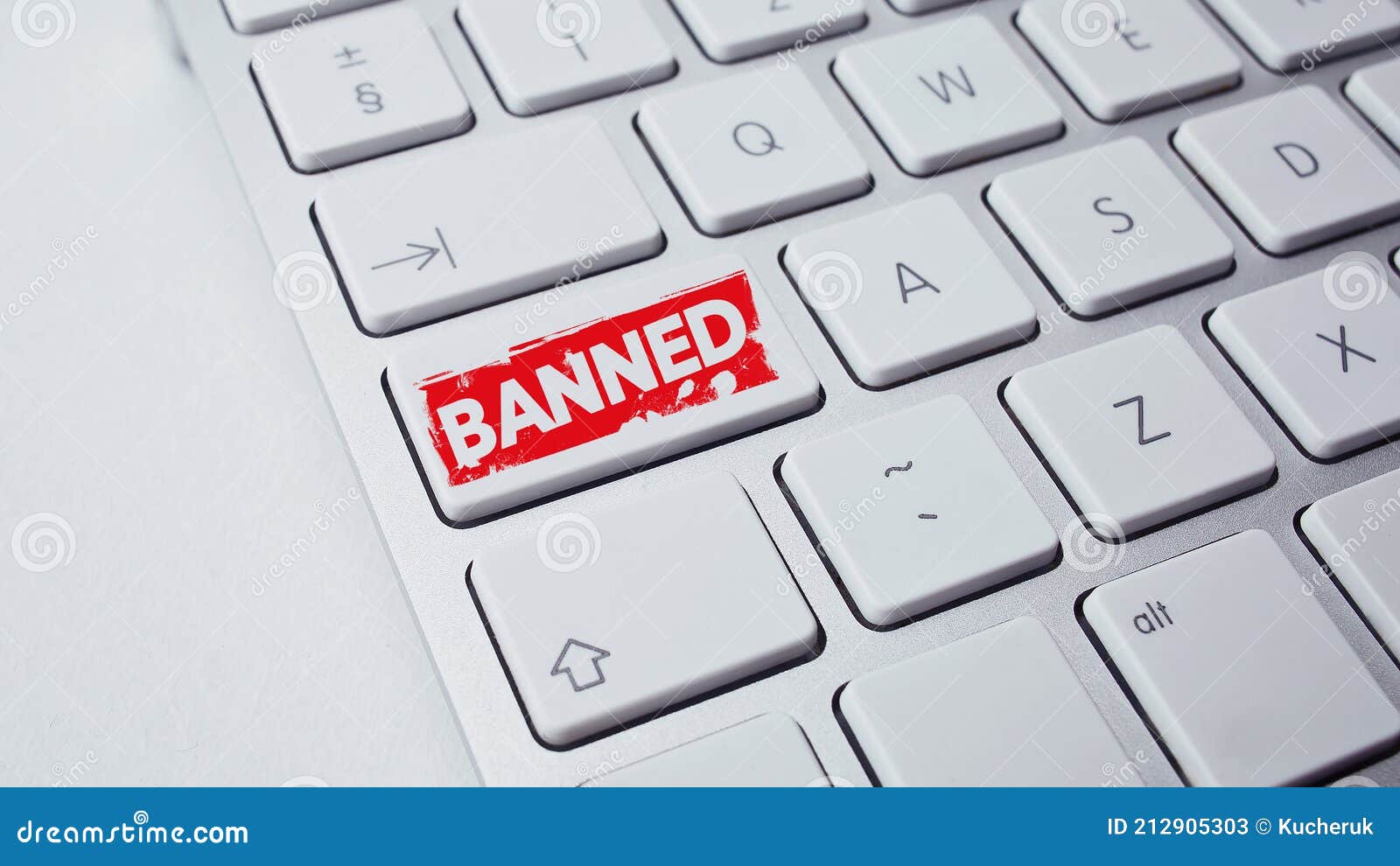 Banned Red Sign on the Keyboard. Banned Concept. Stock Image - Image of ...