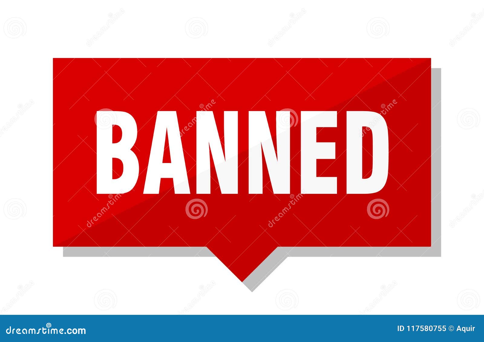 Banned red tag stock vector. Illustration of design - 117580755