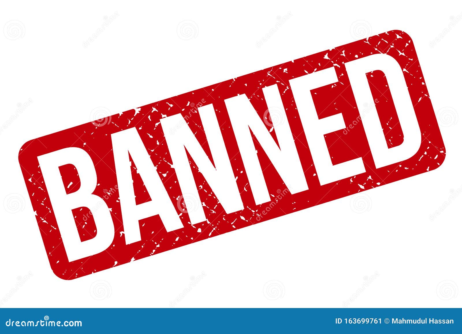 Banned Rubber Stamp Isolated. Vector Sticker Banned Prohibition Sign ...