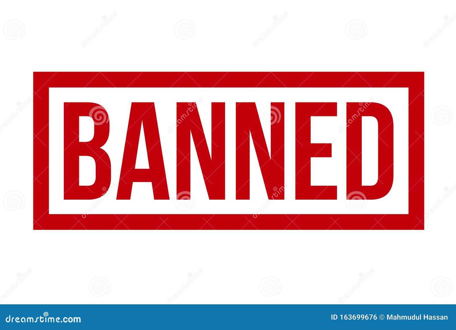 Banned Rubber Stamp Isolated. Vector Sticker Banned Prohibition Sign ...