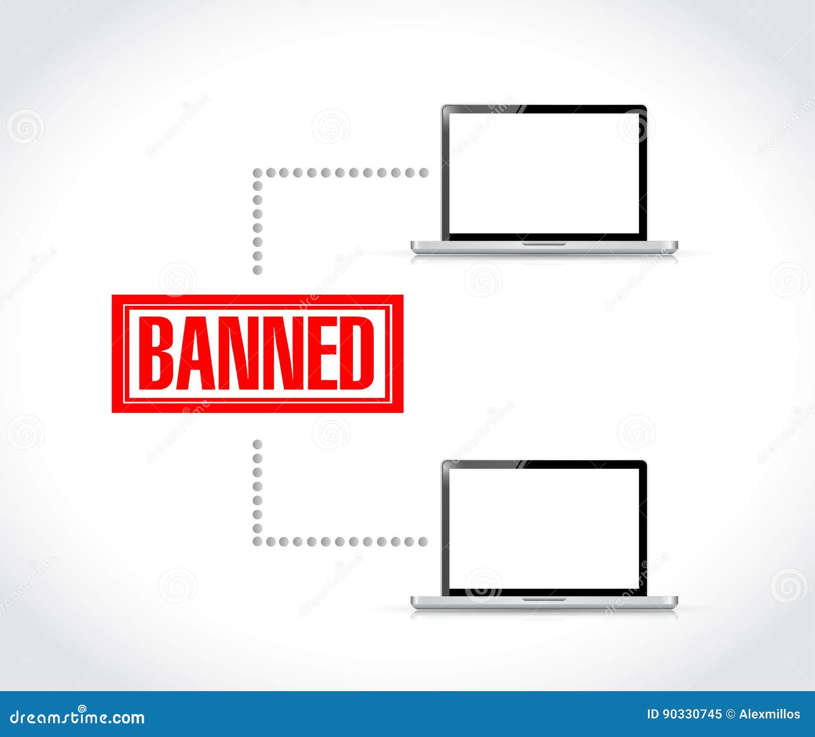 Banned Stamp Over Computer Network. Illustration Stock Illustration ...