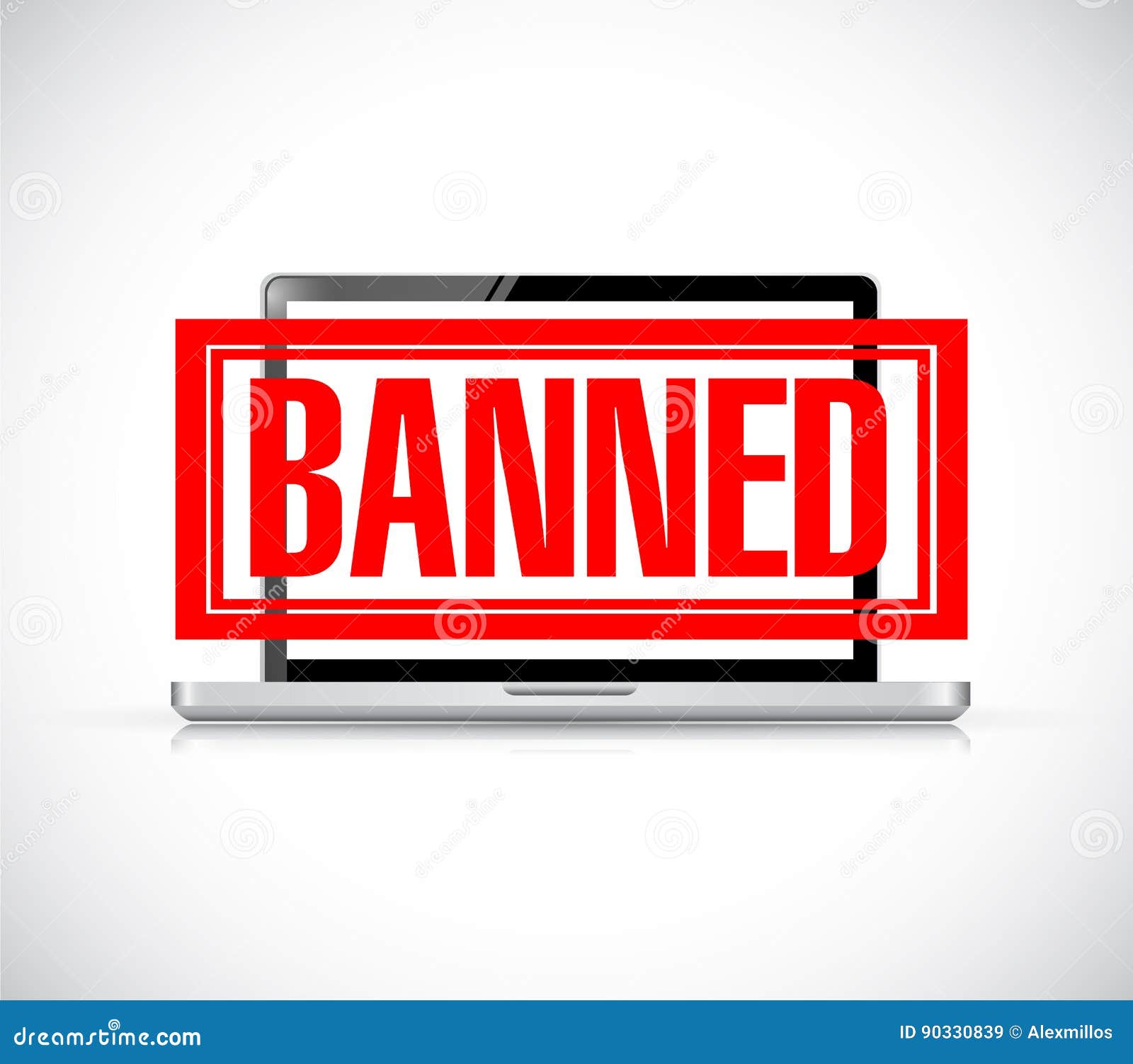 Banned Stamp Over a Laptop. Illustration Design Stock Illustration ...