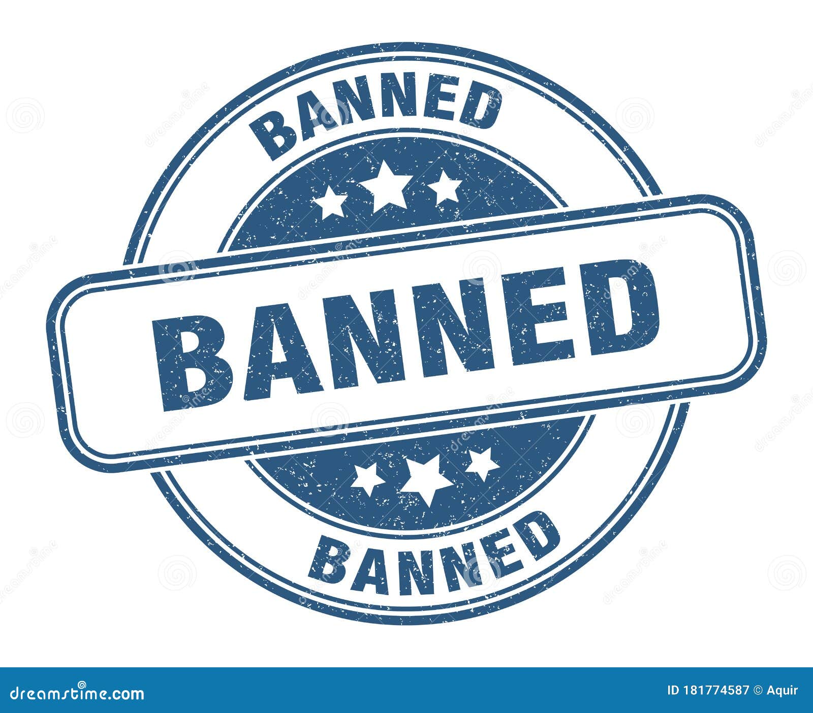 Banned Stamp. Banned Round Grunge Sign Stock Vector - Illustration of ...