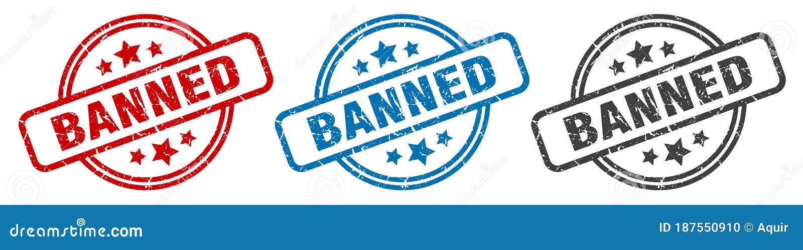 Banned Stamp. Banned Round Isolated Sign Stock Vector - Illustration of ...