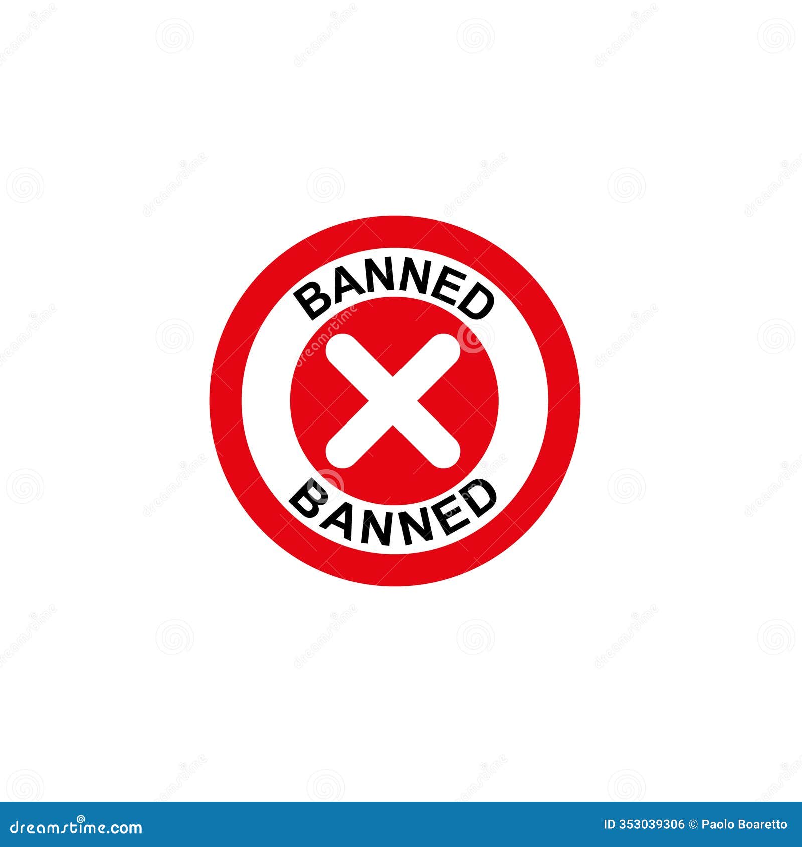 Banned Stamp Symbol, Label Sticker Sign Button, Text Banner Vector ...
