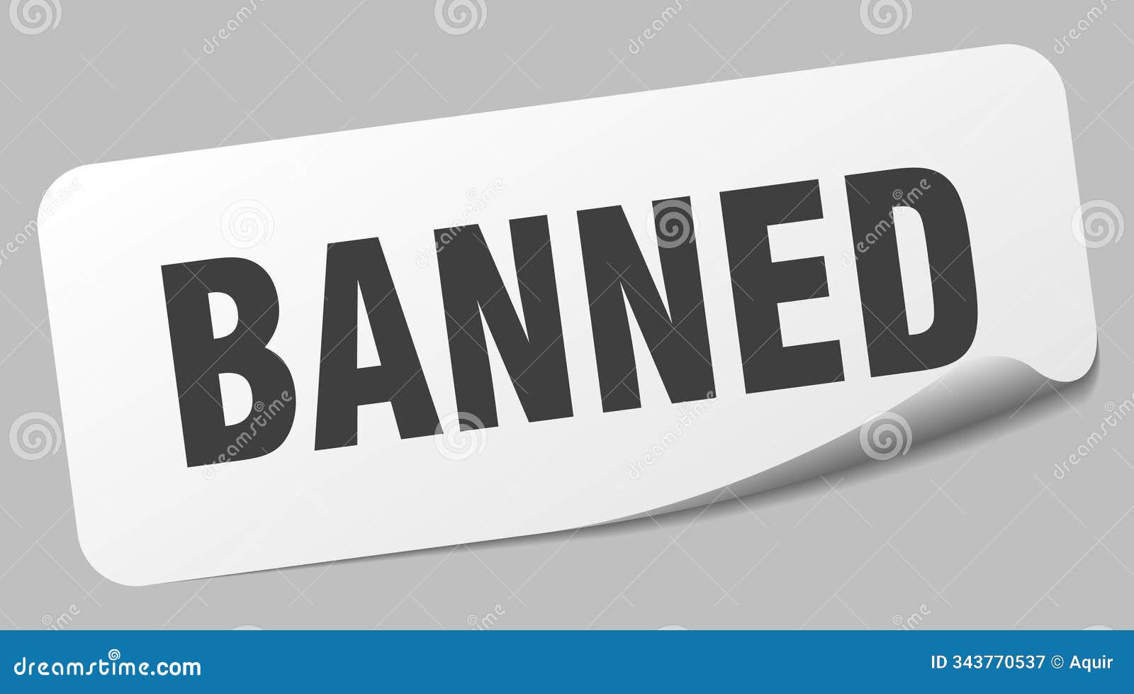 Banned Sticker. Banned Sign On Transparent Background Cartoon Vector ...