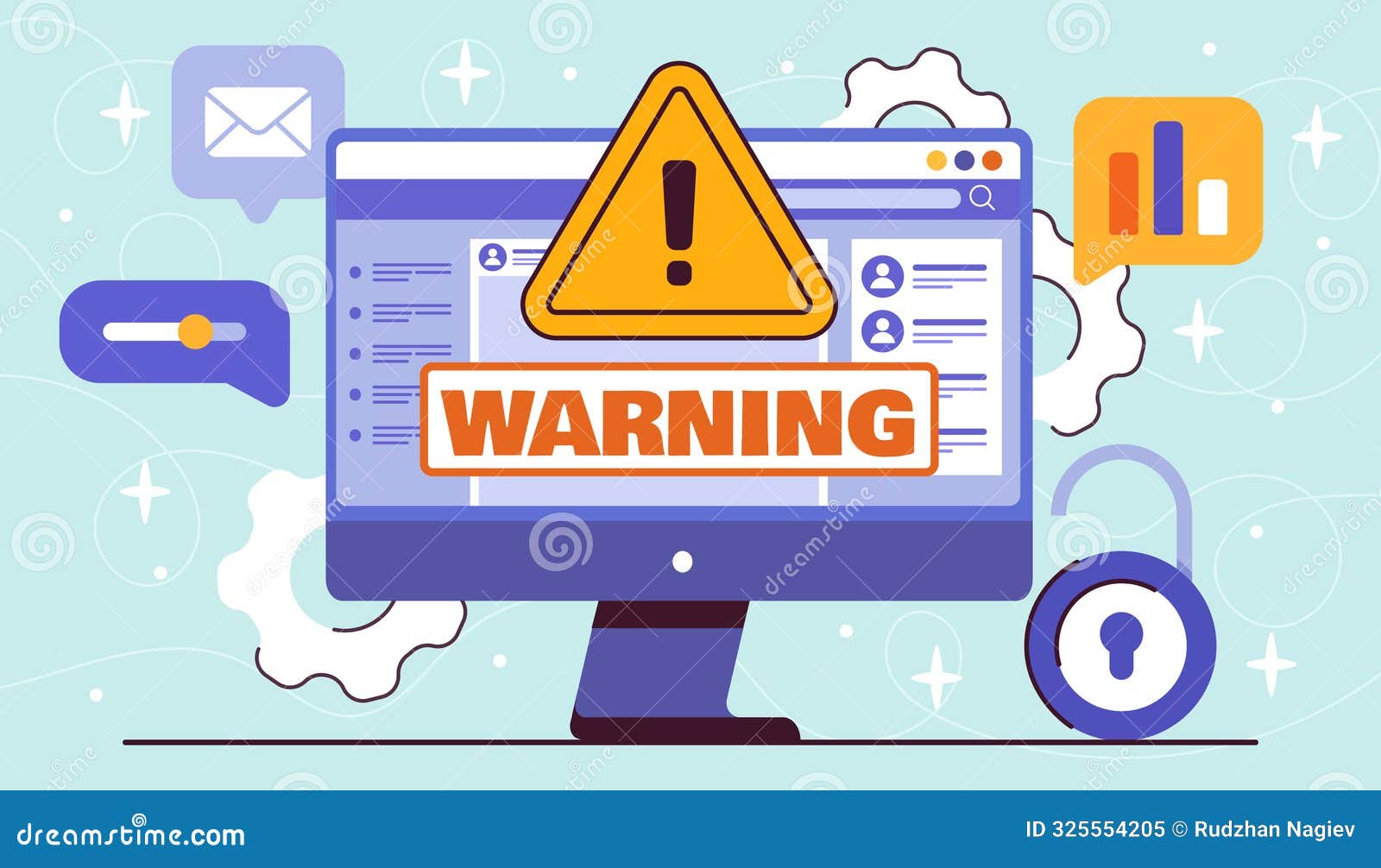 Banned System at Computer. Error Warning on Computer Monitor ...