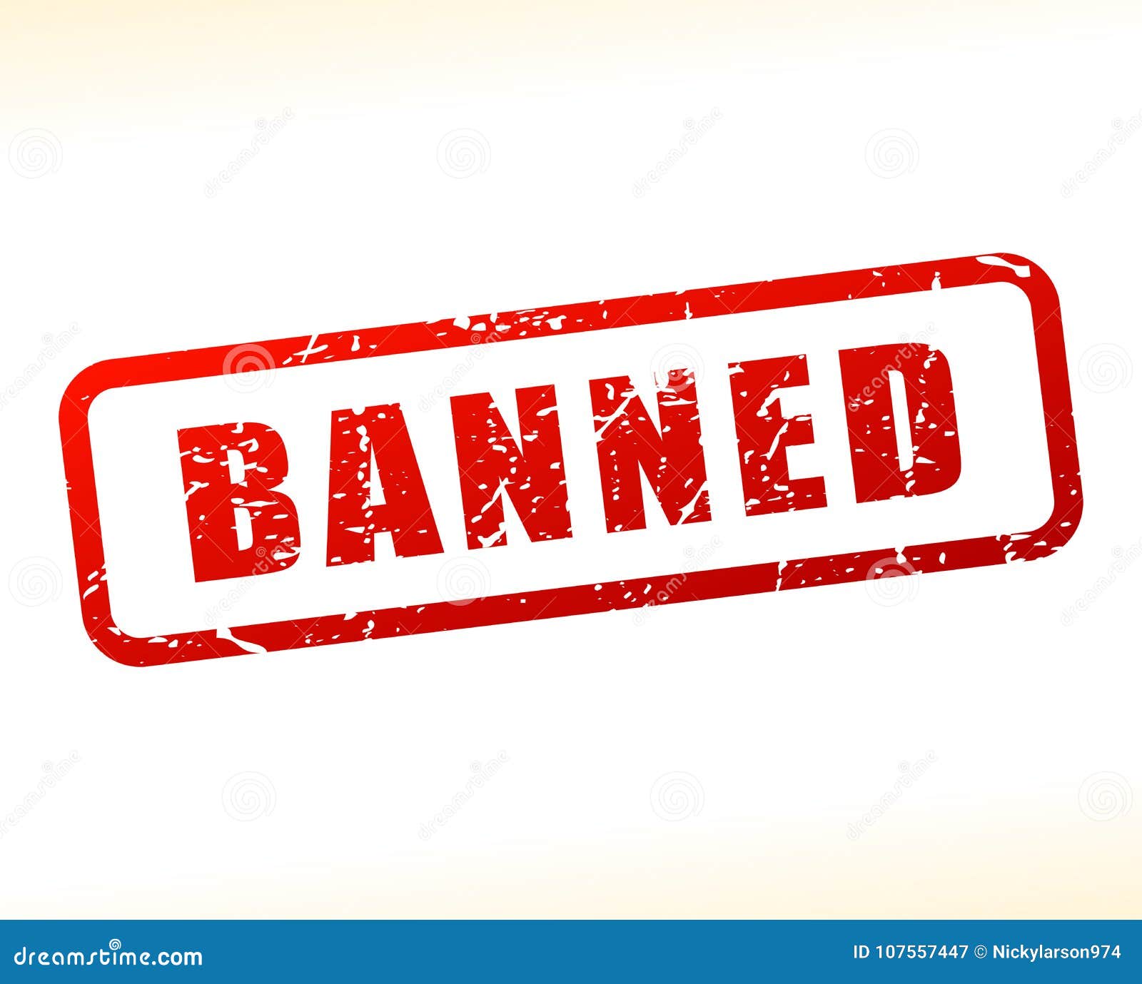 Banned Text Buffered on White Background Stock Vector - Illustration of ...