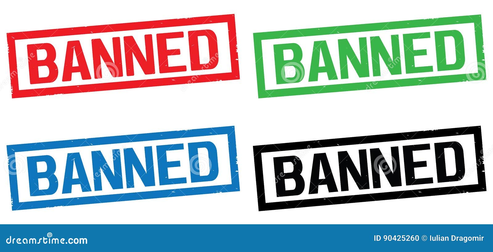 BANNED Text, on Rectangle Border Stamp Sign. Stock Illustration ...