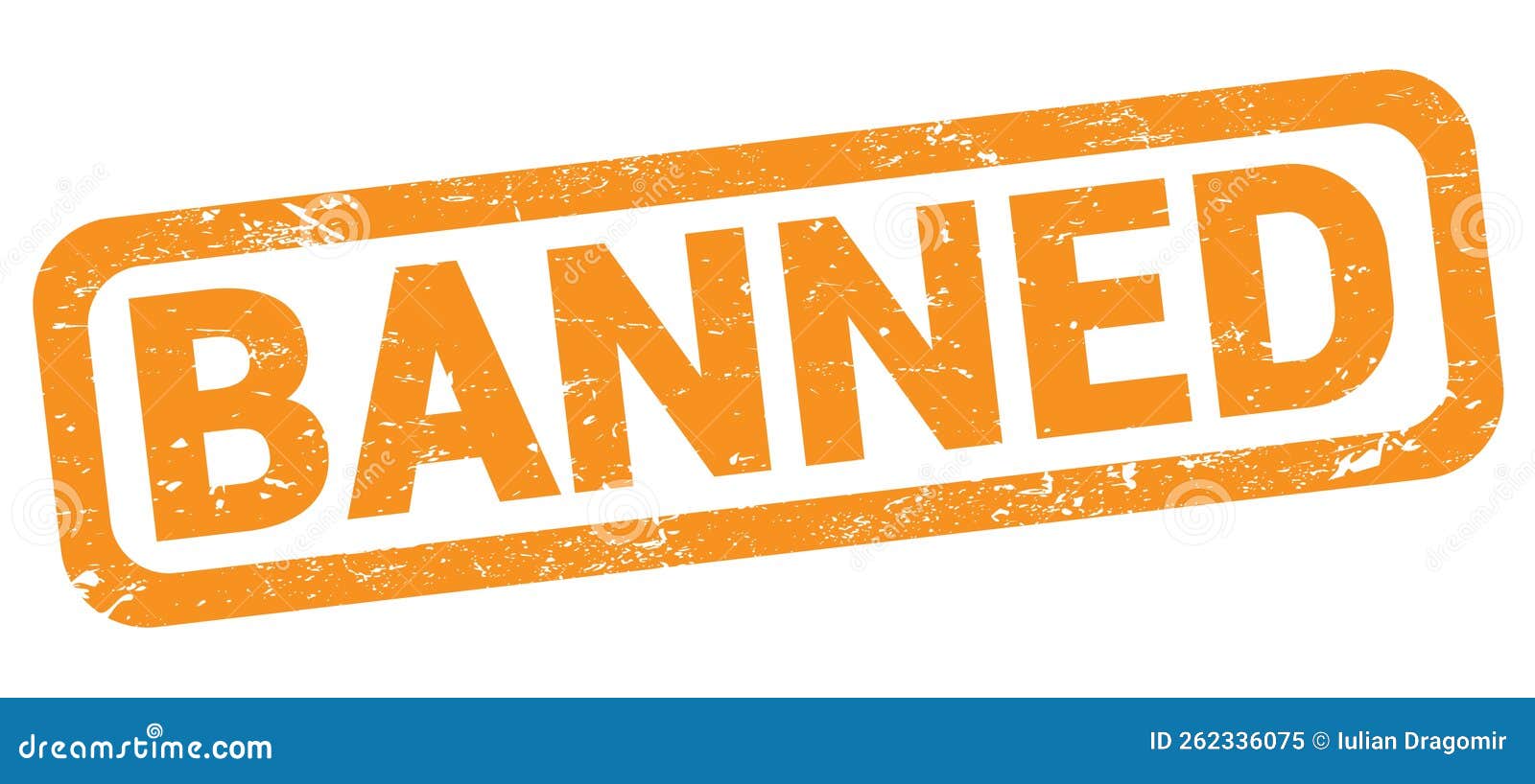 BANNED Text Written on Orange Rectangle Stamp Stock Illustration ...