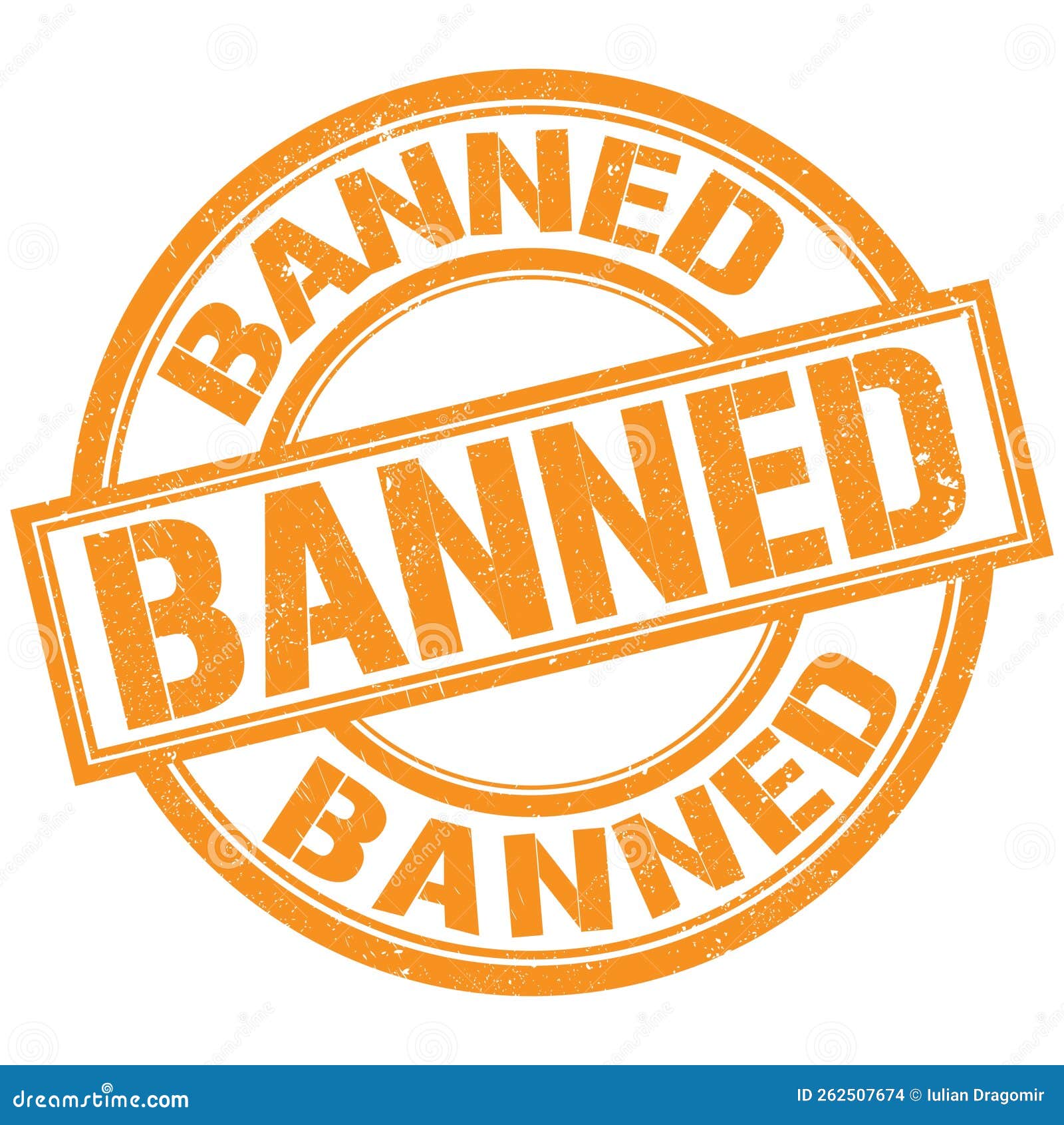 BANNED Text Written on Orange Stamp Sign Stock Illustration ...