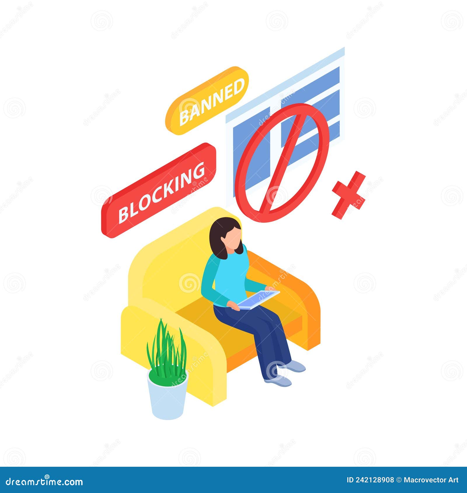 Banned User Icon stock vector. Illustration of blocked - 242128908