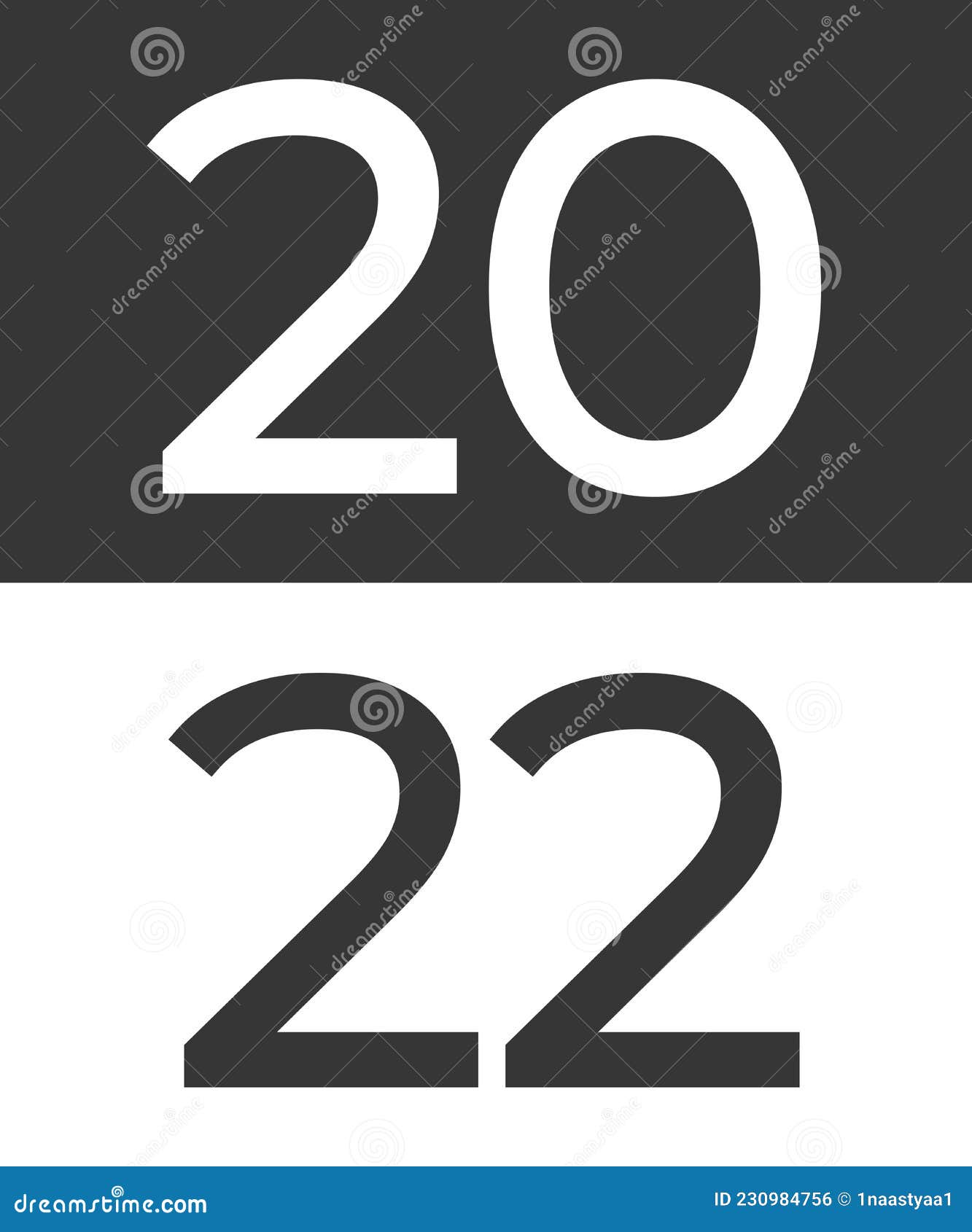 Banner 2022. Vertical Design of the Numbers of the Year Stock Vector ...