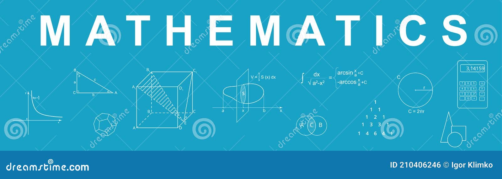 Vector Illustration of Algebra and Geometry. Stock Vector ...